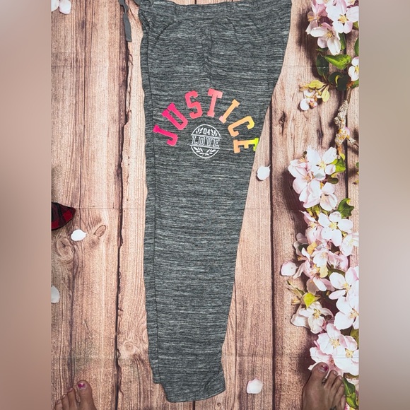 Justice | Bottoms | Justice Gray Sweatpants With Pink And Yellow ...